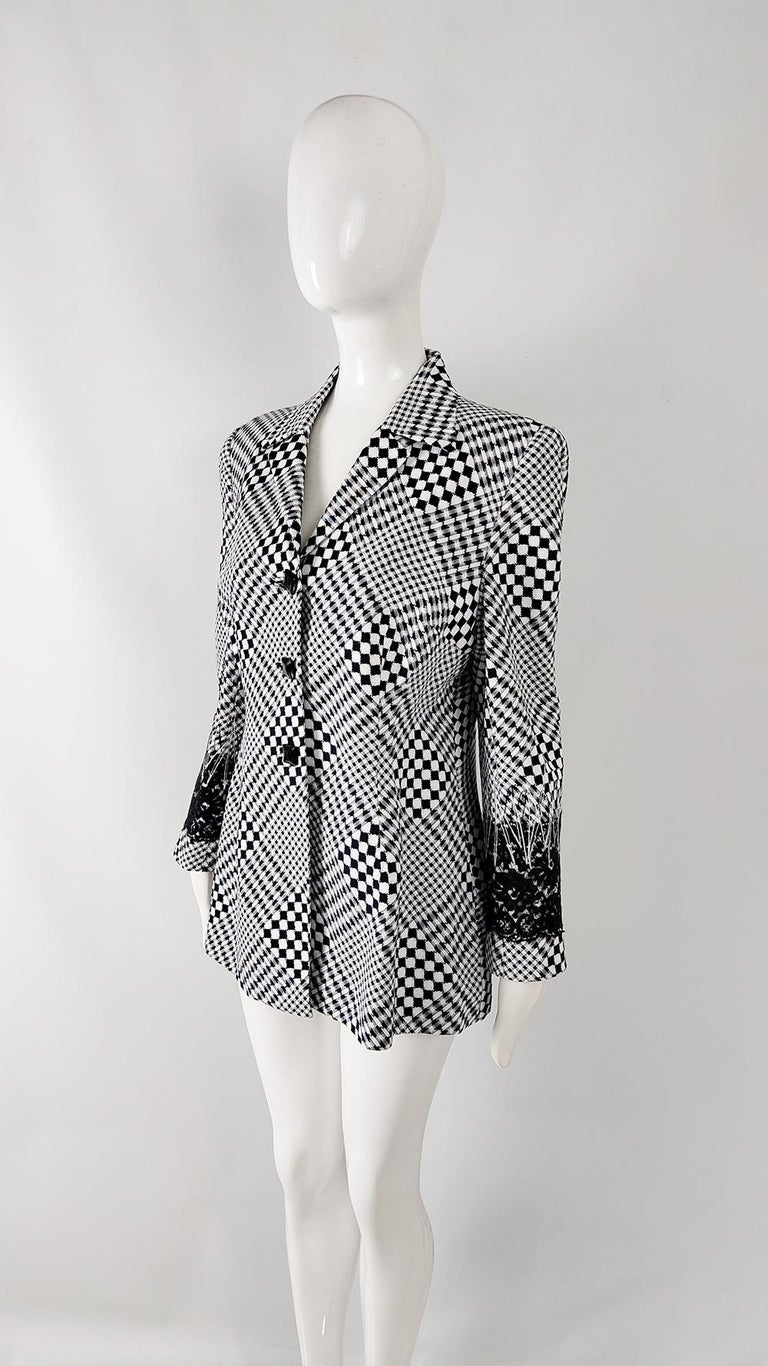 Claude Patrick of Paris Vintage Black and White Shoulder Pads Womens ...