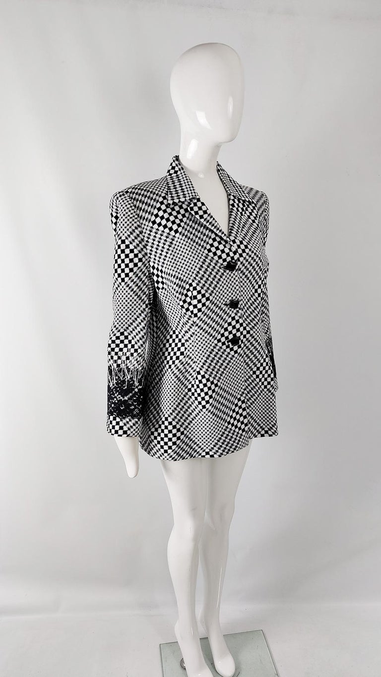 Claude Patrick of Paris Vintage Black and White Shoulder Pads Womens ...