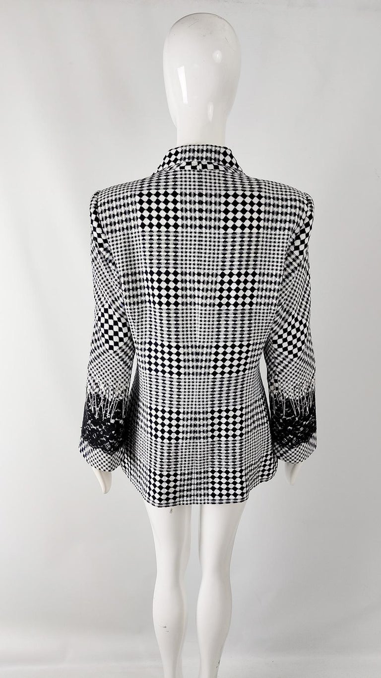 Claude Patrick of Paris Vintage Black and White Shoulder Pads Womens ...