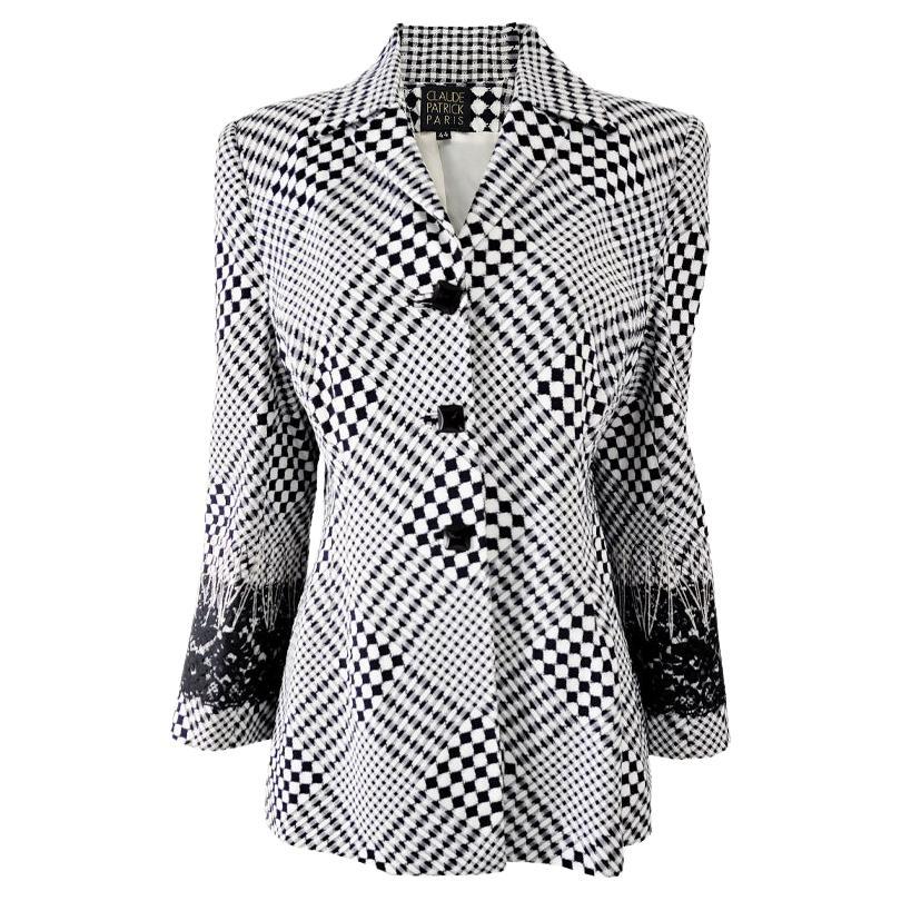 Claude Patrick of Paris Vintage Black and White Shoulder Pads Womens ...