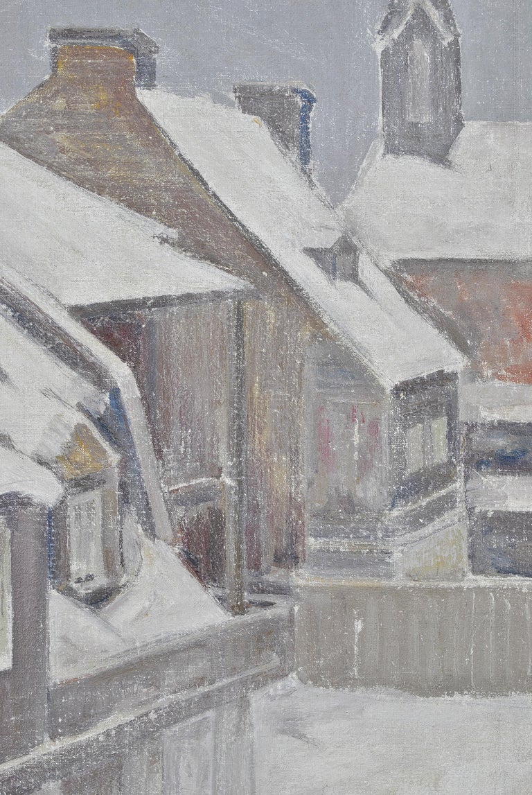 Claude Vallet - Snow Covered Roofs - Mid 20th Century French ...