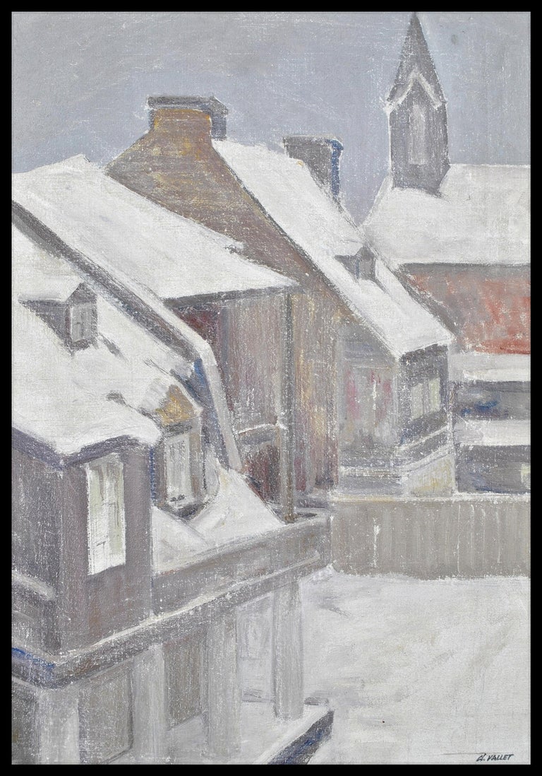 Claude Vallet - Snow Covered Roofs - Mid 20th Century French ...