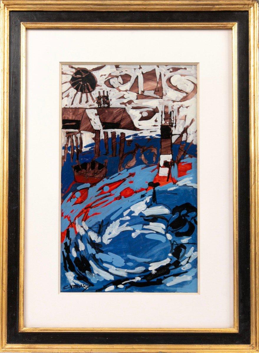 Claude Venard - The Path, Original Post-Cubist oil on paper, Claude ...