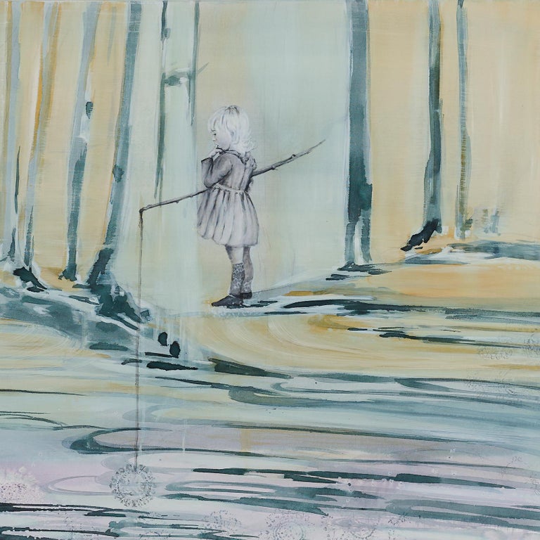 Claudia Ebbing - Fragile figurative colored landscape oil and ink ...