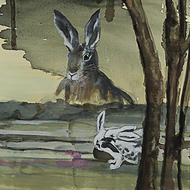 Claudia Ebbing - Where is time figurative landscape colored oil on ...