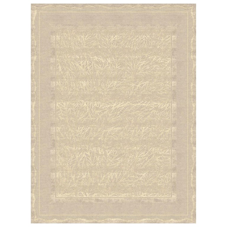 Beige Ornamental Rug traditional floral for living room - Claudine ...