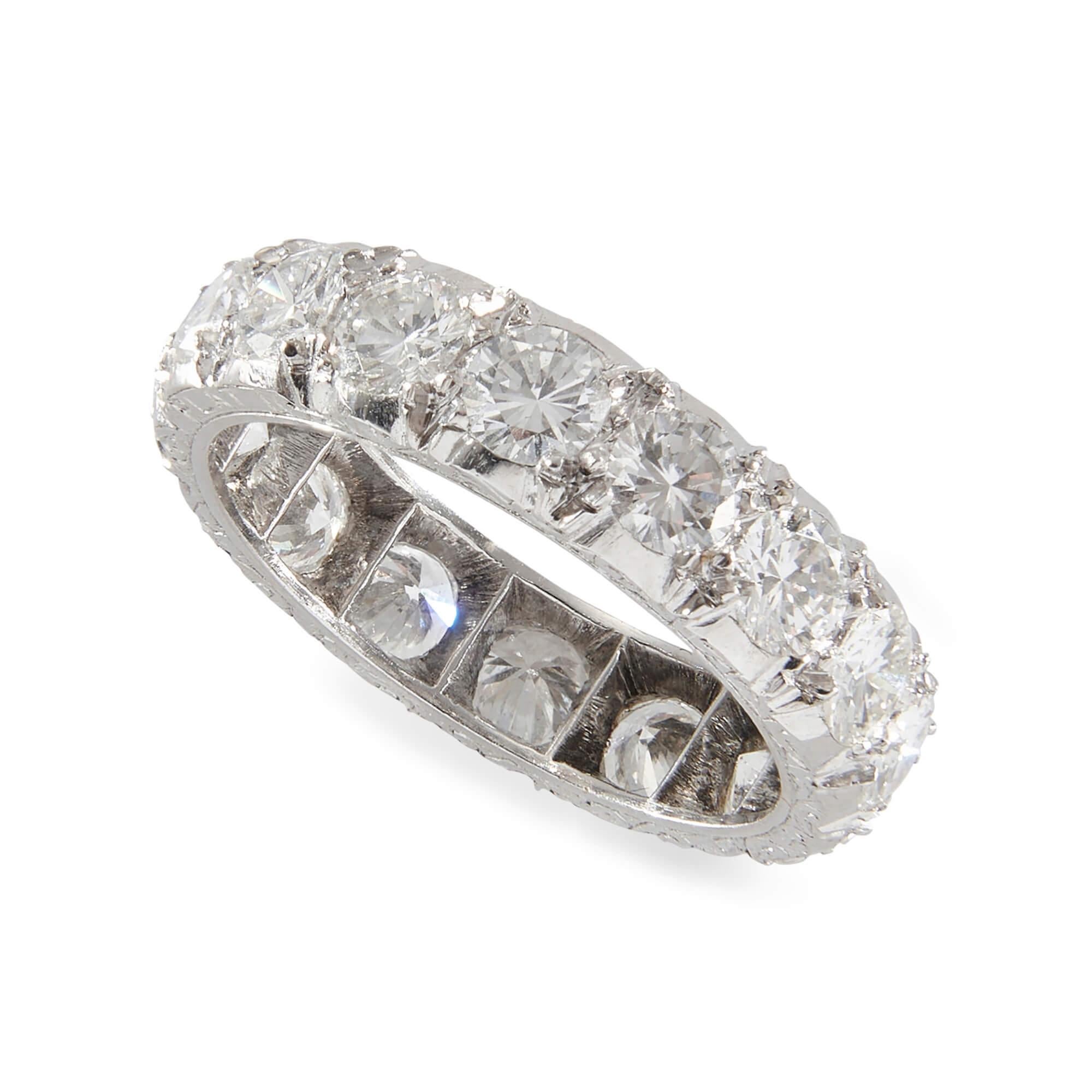 Claw Set Diamond and Platinum Eternity Ring For Sale at 1stDibs