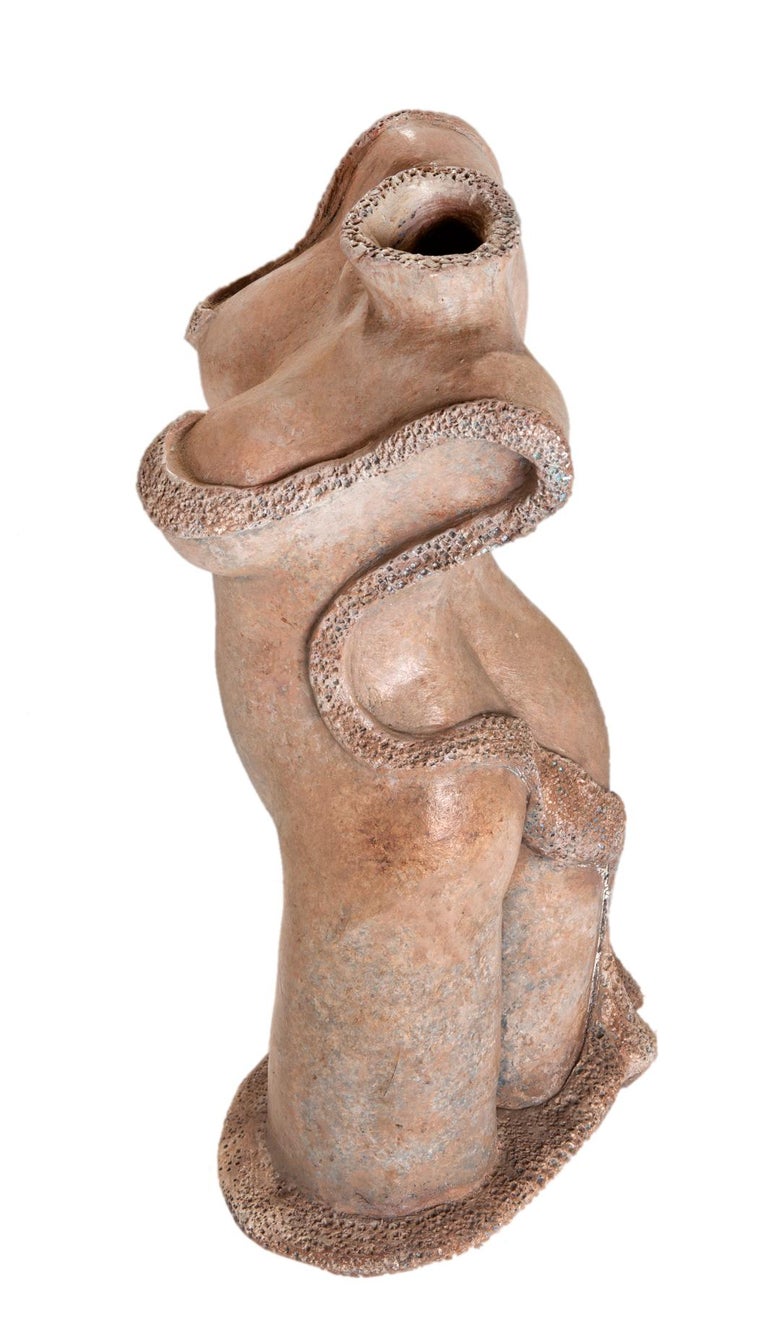 Clay Sculpture of Female Torso w/Snake For Sale at 1stDibs