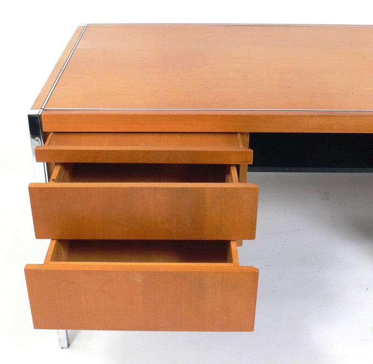 Clean Lined Executive Desk by Knoll at 1stDibs