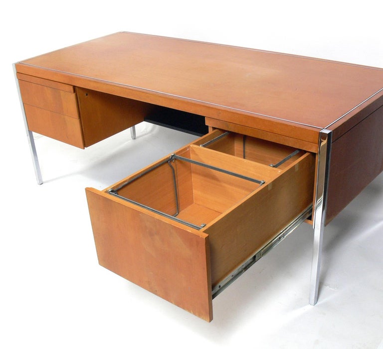 Clean Lined Executive Desk by Knoll at 1stDibs
