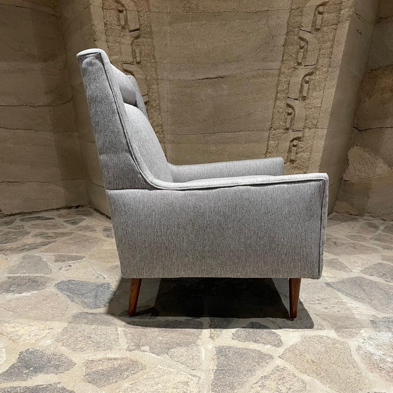 Clean Classic Modern Lounge Chair Peg Legs + New Grey Fabric 1950s Paul ...