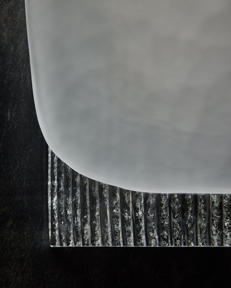 Clear and Frosted Textured Murano Glass Wall Sconces For Sale at 1stDibs