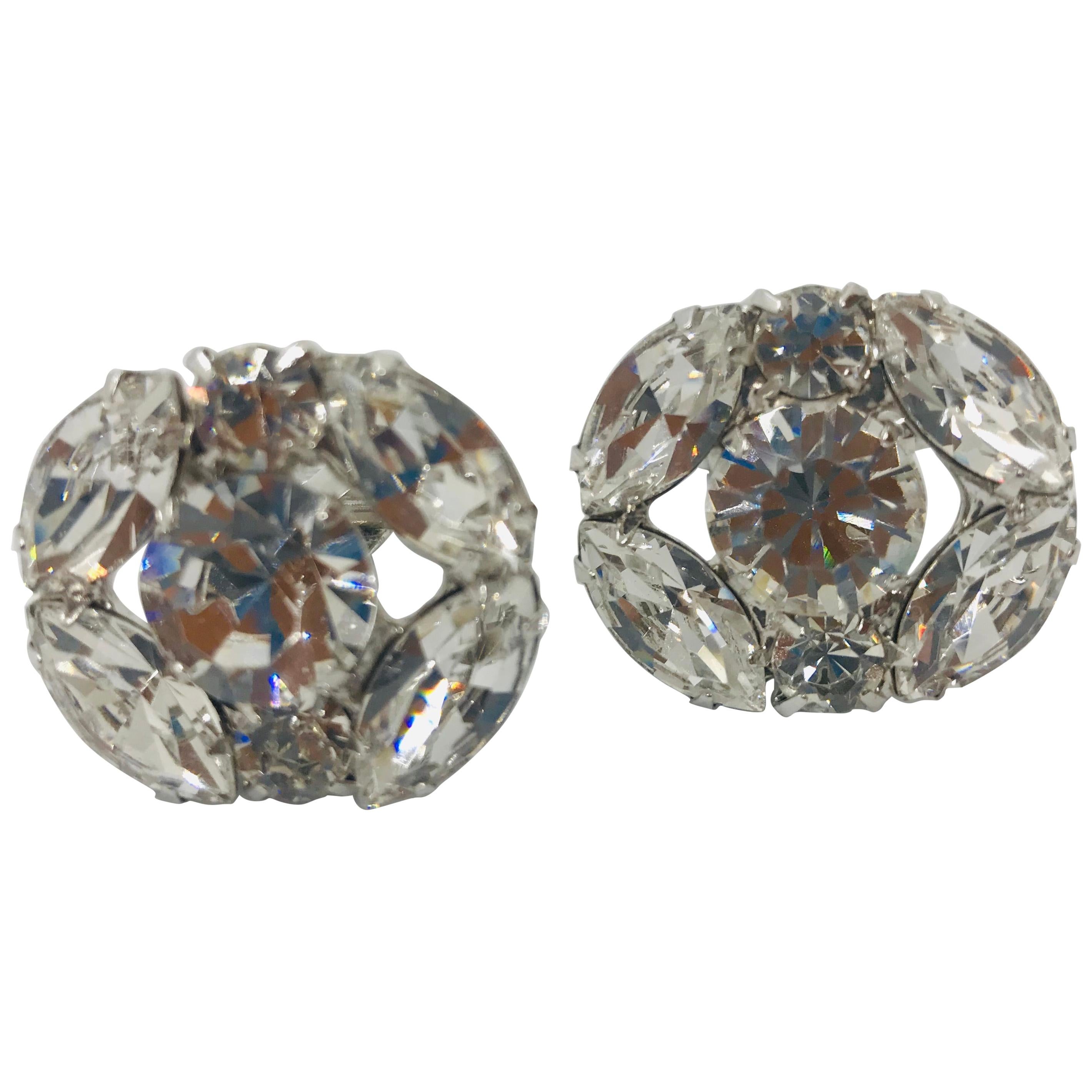 Olivine Austrian Crystal Cuff Links For Sale at 1stdibs