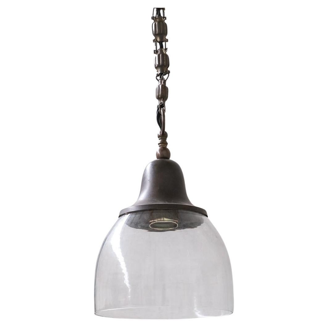 Clear Bell Shaped Antique Pendant Light For Sale at 1stDibs