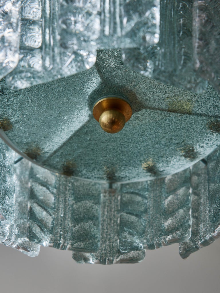 Clear Blue Murano Glass Lantern For Sale at 1stDibs
