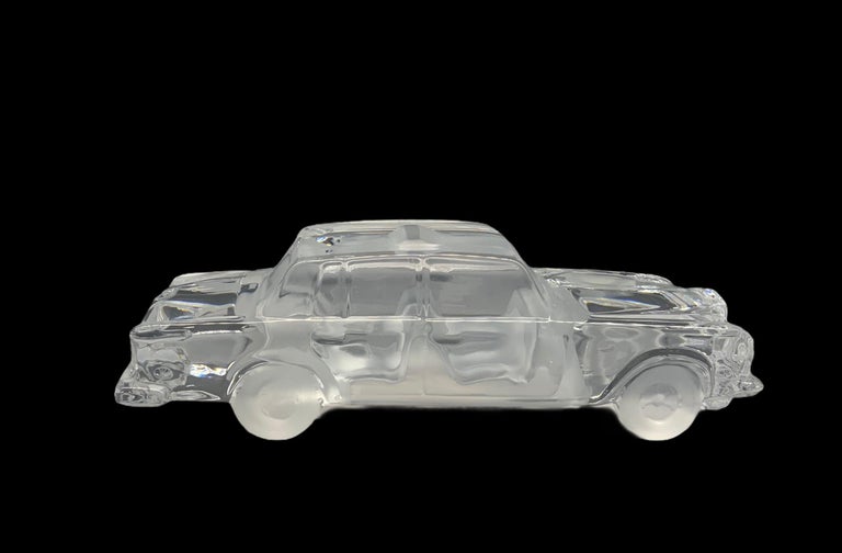 Clear Crystal Glass Car Paperweight at 1stDibs
