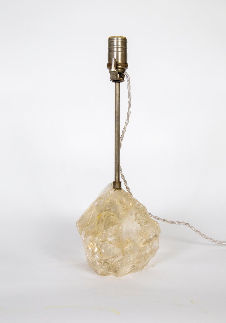 Clear Cullet Glass Crystal Lamp For Sale at 1stDibs