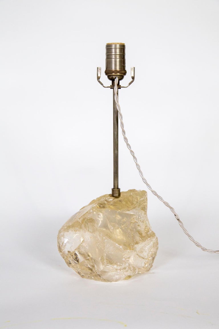 Clear Cullet Glass Crystal Lamp For Sale at 1stDibs