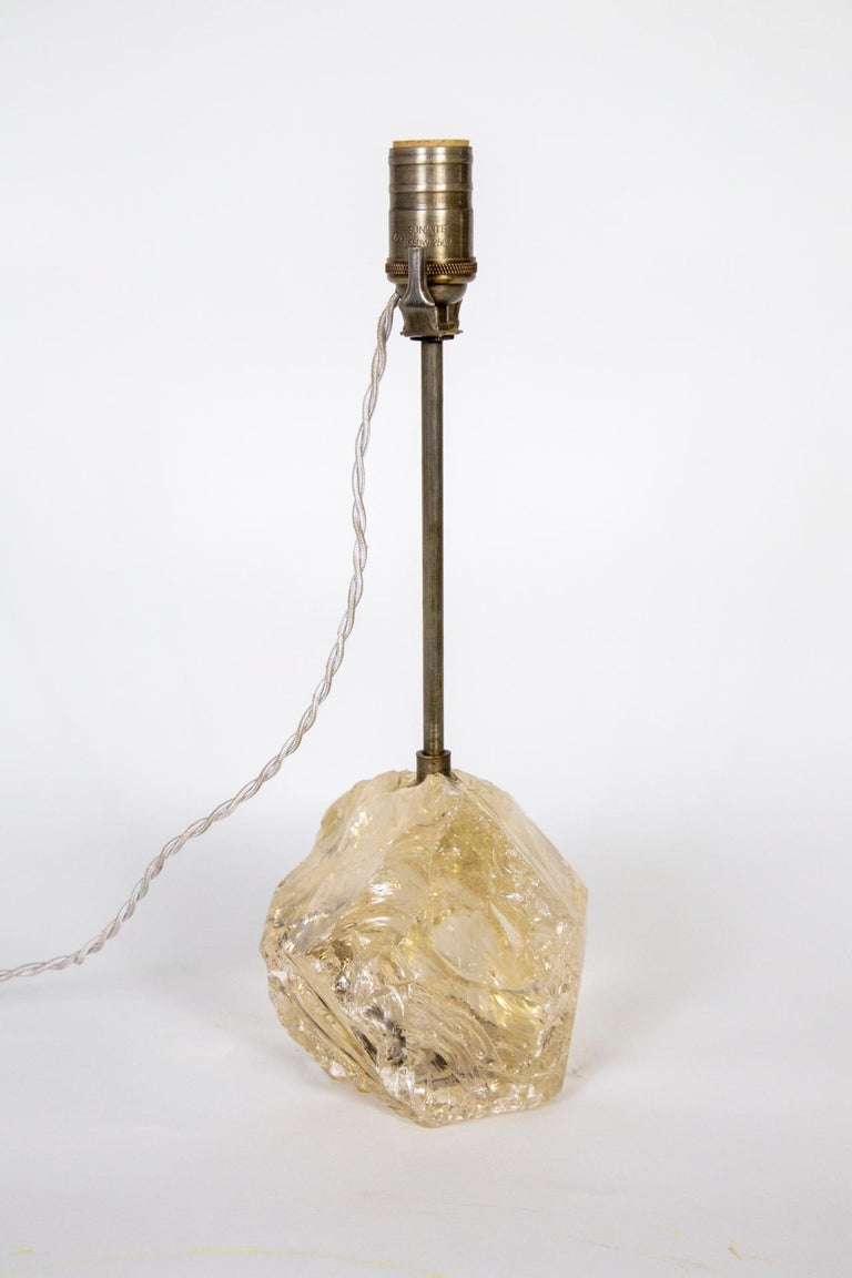 Clear Cullet Glass Crystal Lamp For Sale at 1stDibs