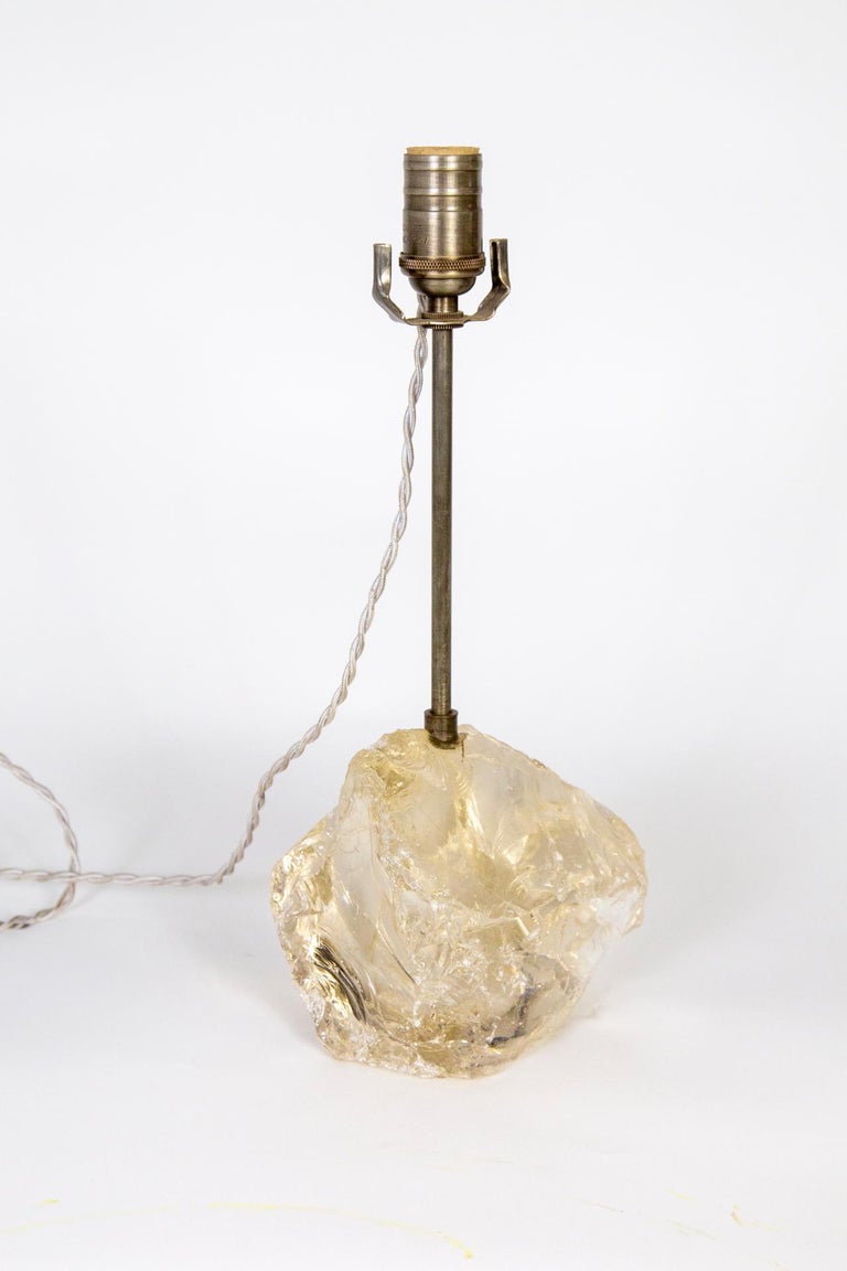 Clear Cullet Glass Crystal Lamp For Sale at 1stDibs