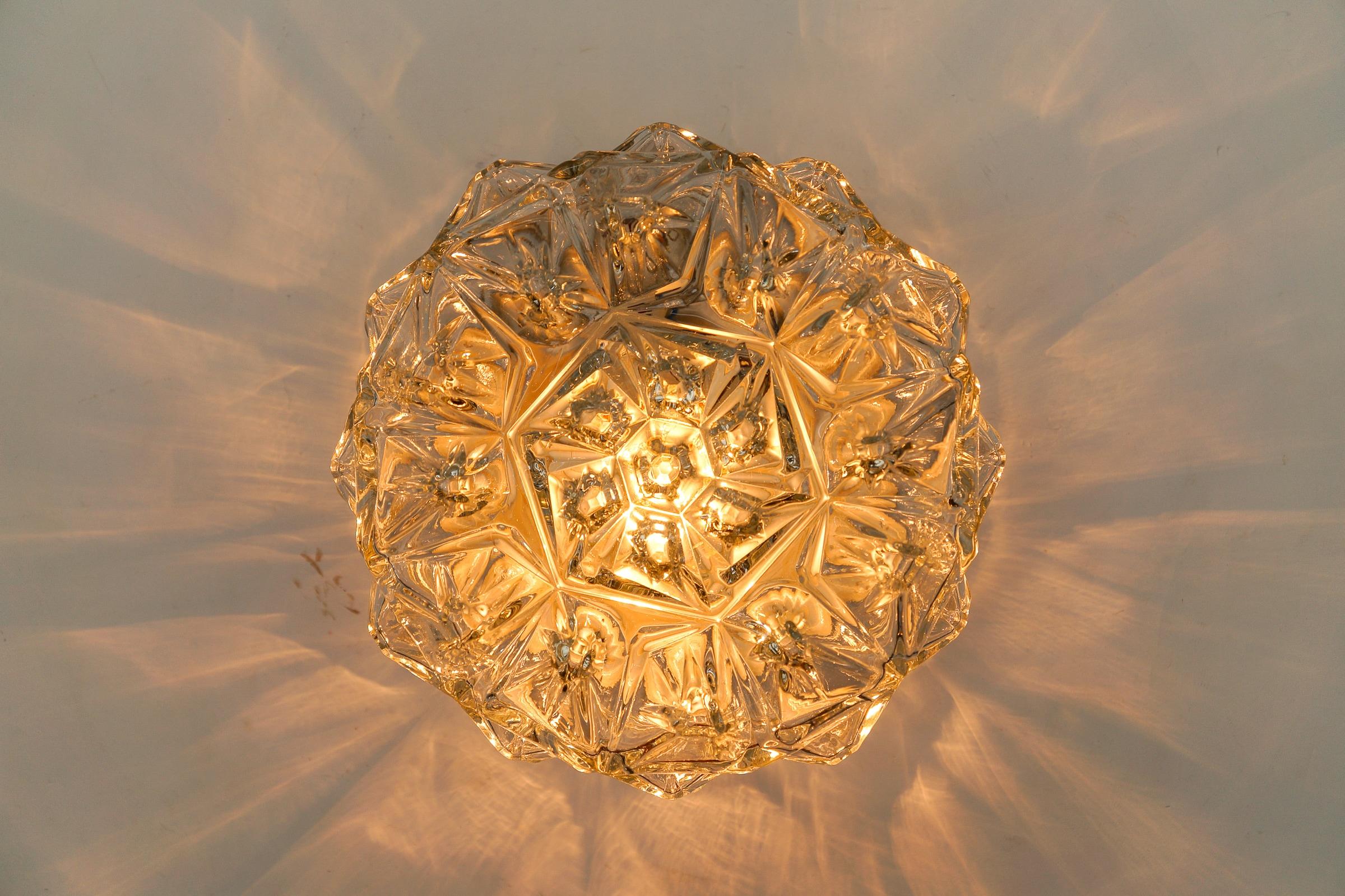 Clear glass 3D grid Flush Mount, Germany 1960s, 1960-1969 For Sale at ...