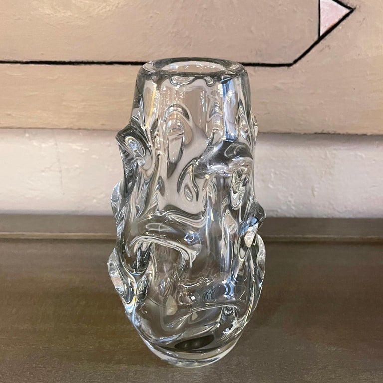 Clear Glass Art Vase by Jan Beranek for Skrdlovice, Czech Republic at ...