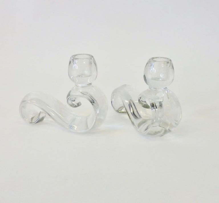 Clear Glass Crystal Candlesticks For Sale at 1stDibs | clear glass ...
