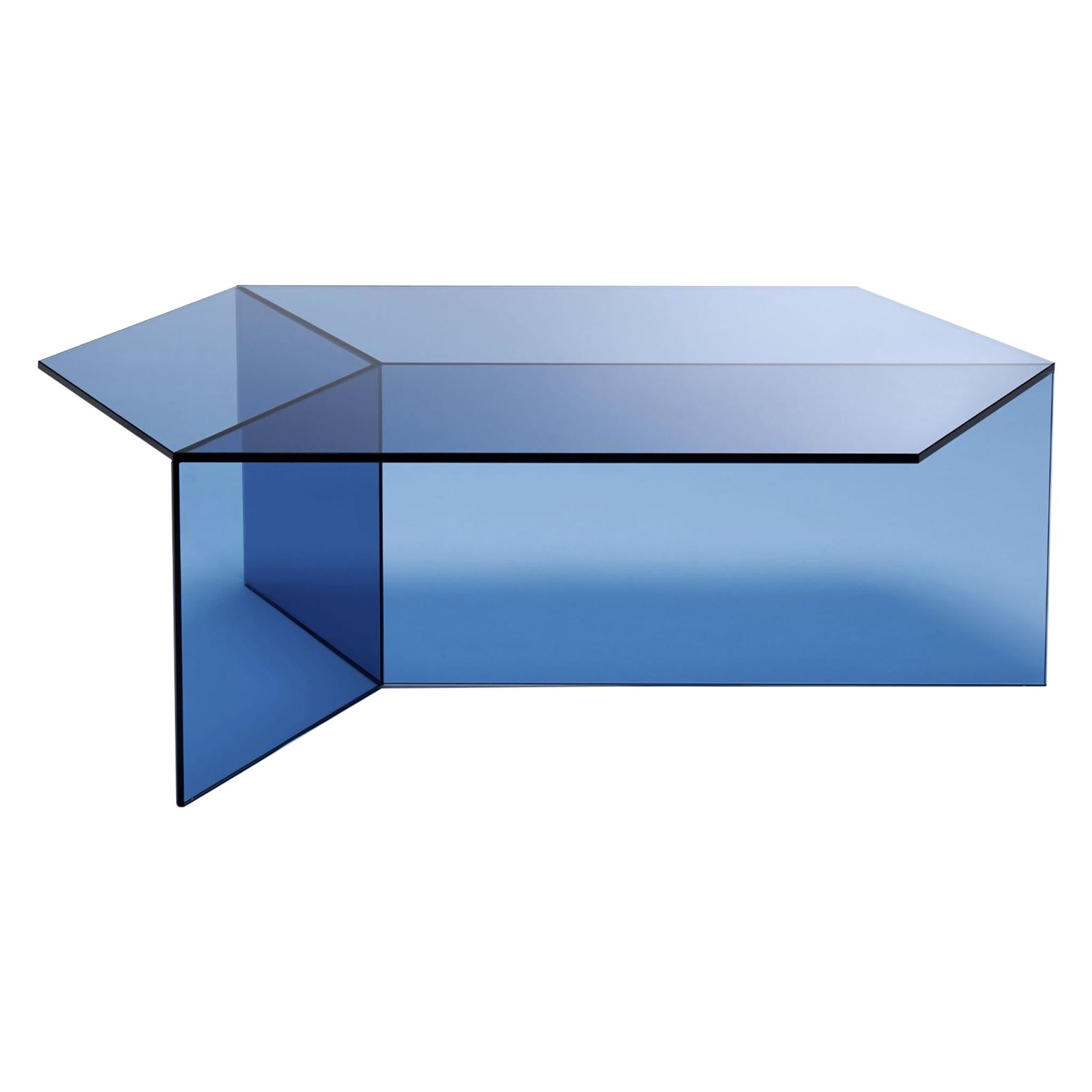 Isom Oblong Side Table in Tempered Glass For Sale at 1stDibs