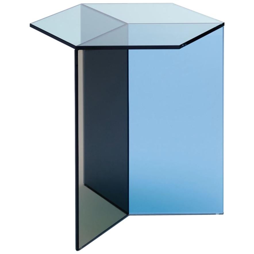 Isom Tall Multicolor Side Table Tempered Glass For Sale at 1stDibs