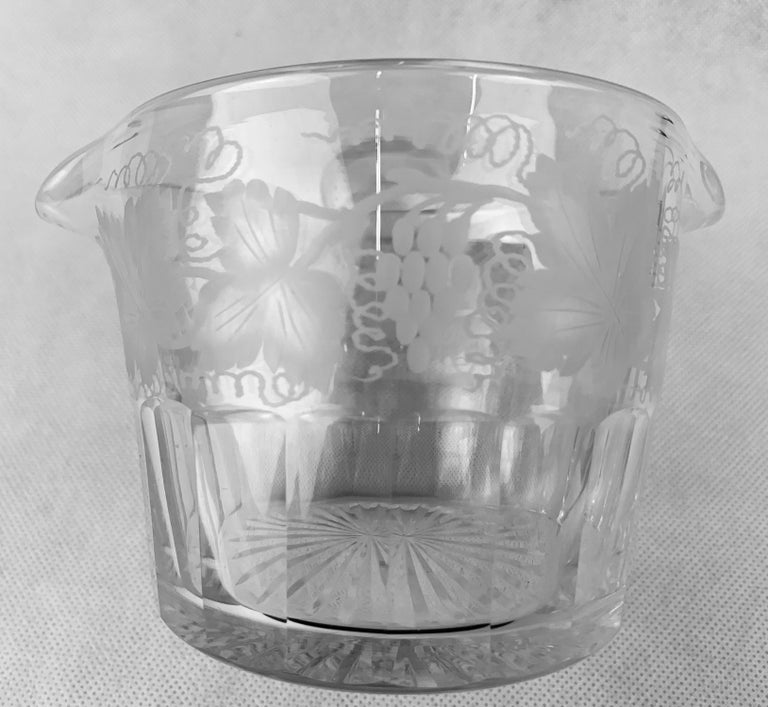 Double Lipped Wine Rinser with Engraved Grapes and Leaves, 19th Century ...