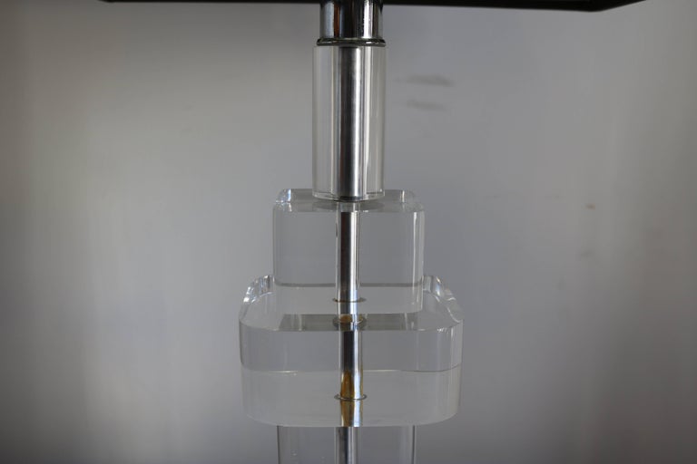 Clear Lucite Table Lamp For Sale at 1stDibs