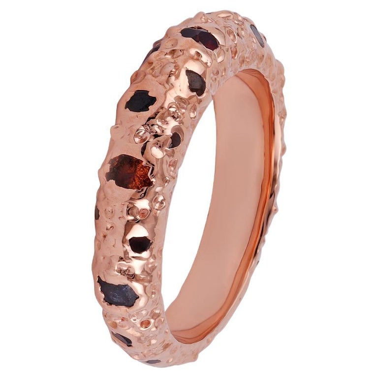 Clear Multi Color Rainbow Sapphire and Ruby Band in 18k Gold For Sale ...