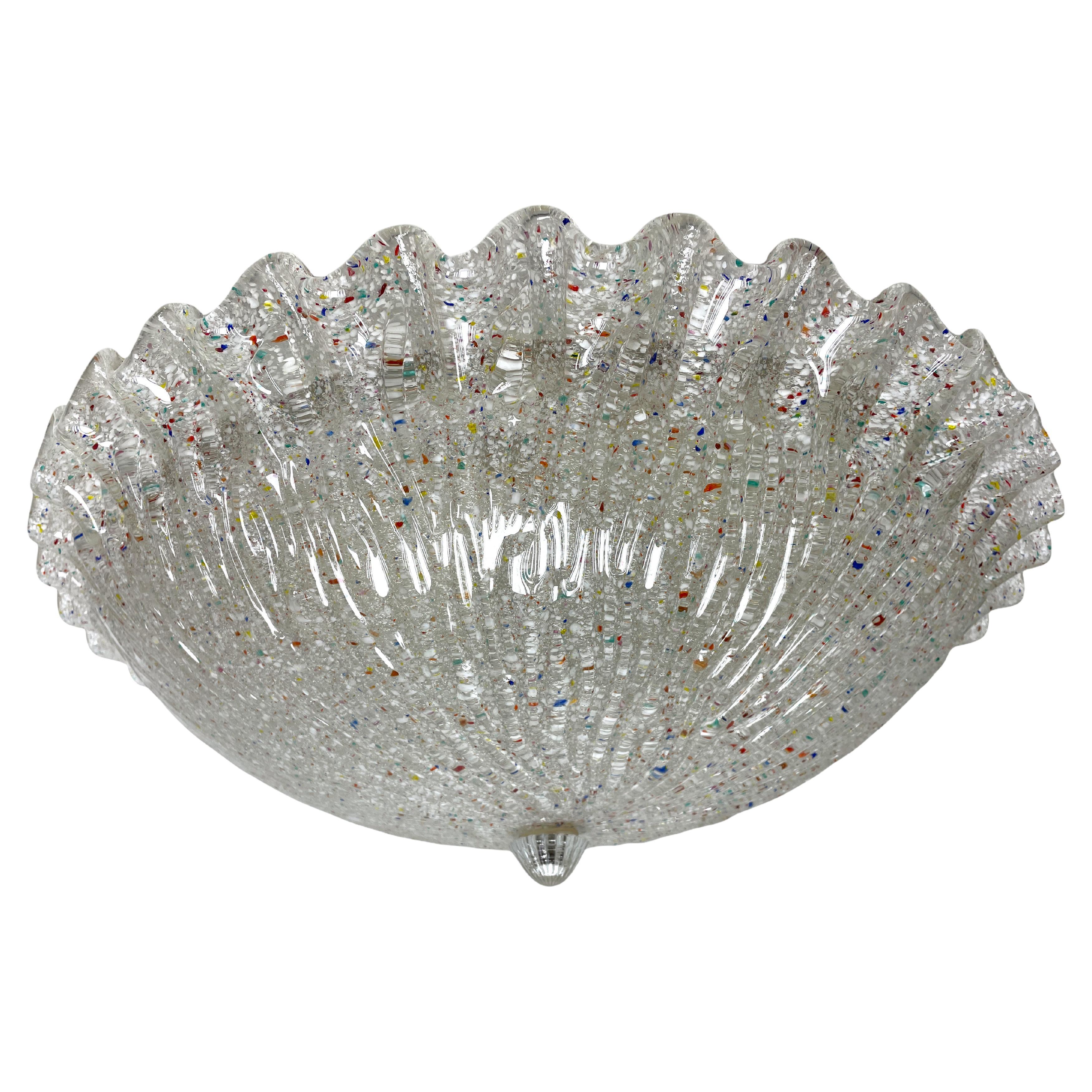1940's Hollywood Cut Crystal Drop-Down Flush Mount Chandelier For Sale ...