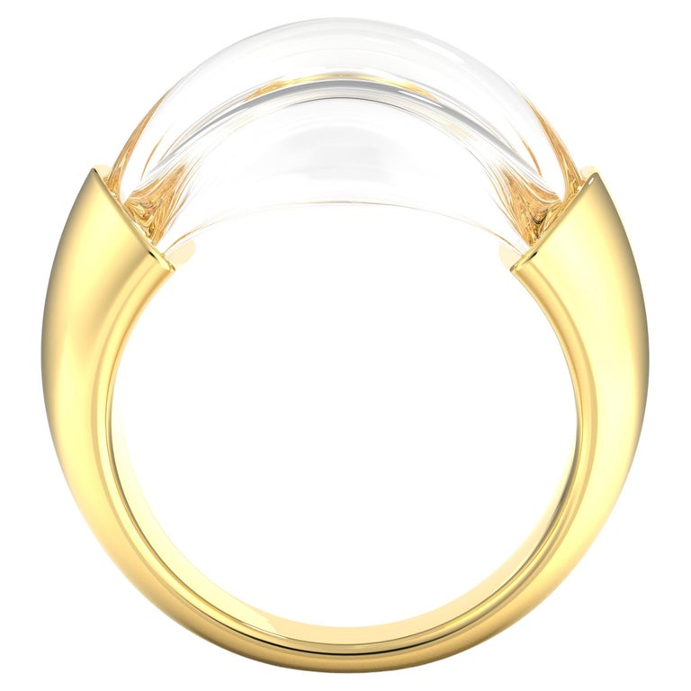 Clear Quartz 18k Gold Ode Ring For Sale at 1stDibs