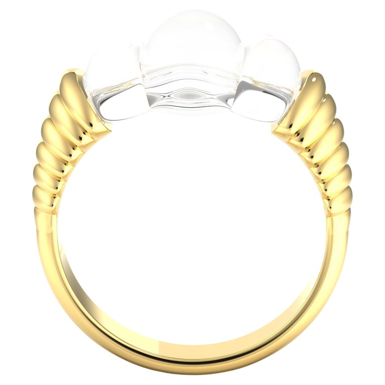 Clear Quartz 18k Gold Seashell Ring For Sale at 1stDibs