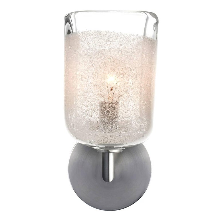 Clear Square Bubble Glass Sconce • Hand Blown Glass • Made to Order For ...