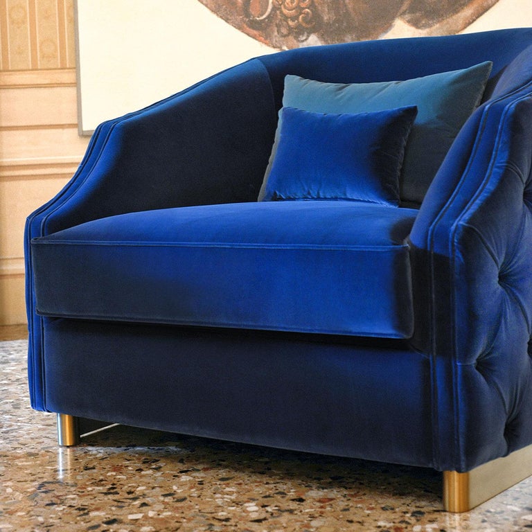 Cleio Large Blue Armchair For Sale at 1stDibs