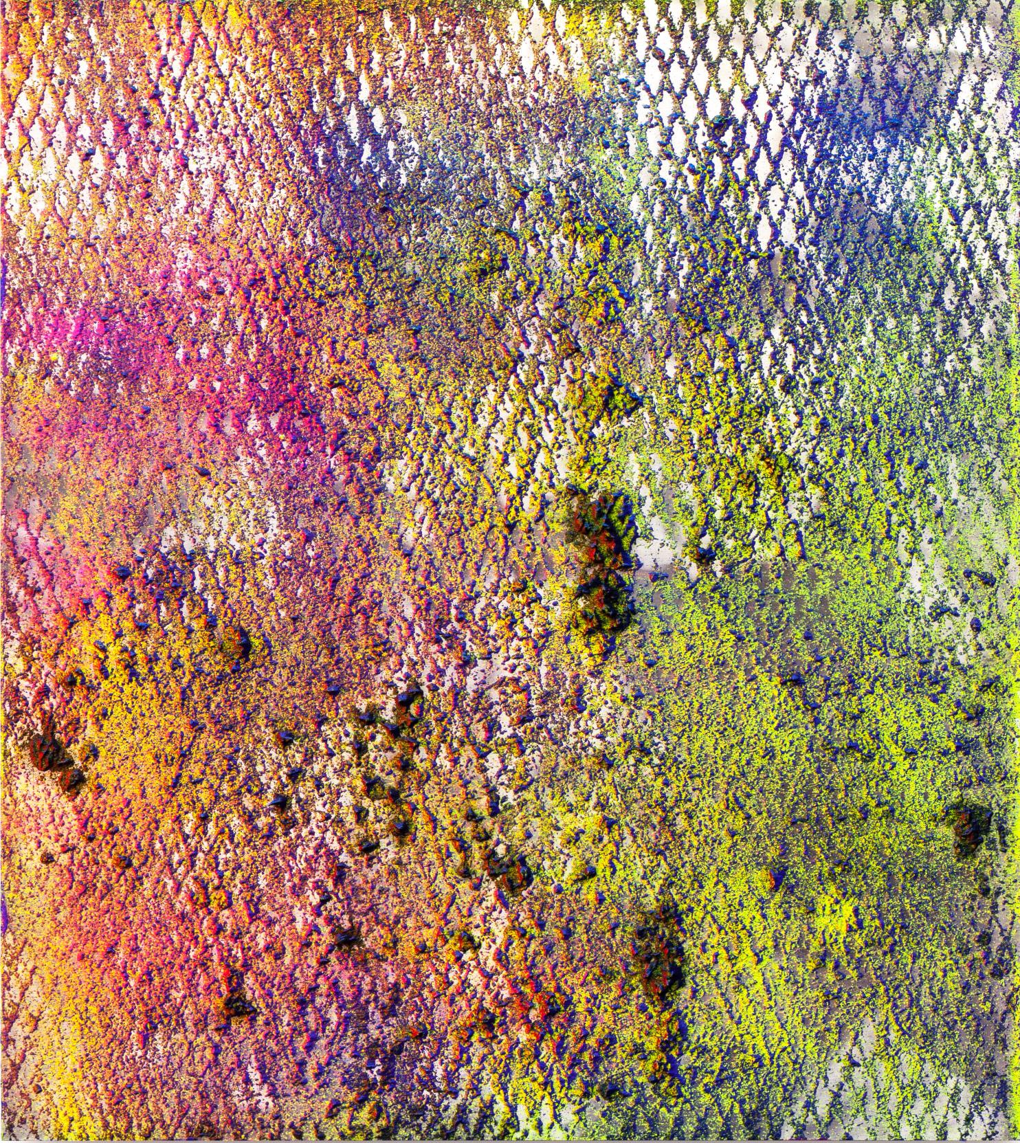 Clemens Wolf - Expanded Metal Pigment Painting Neon, Abstract Painting ...