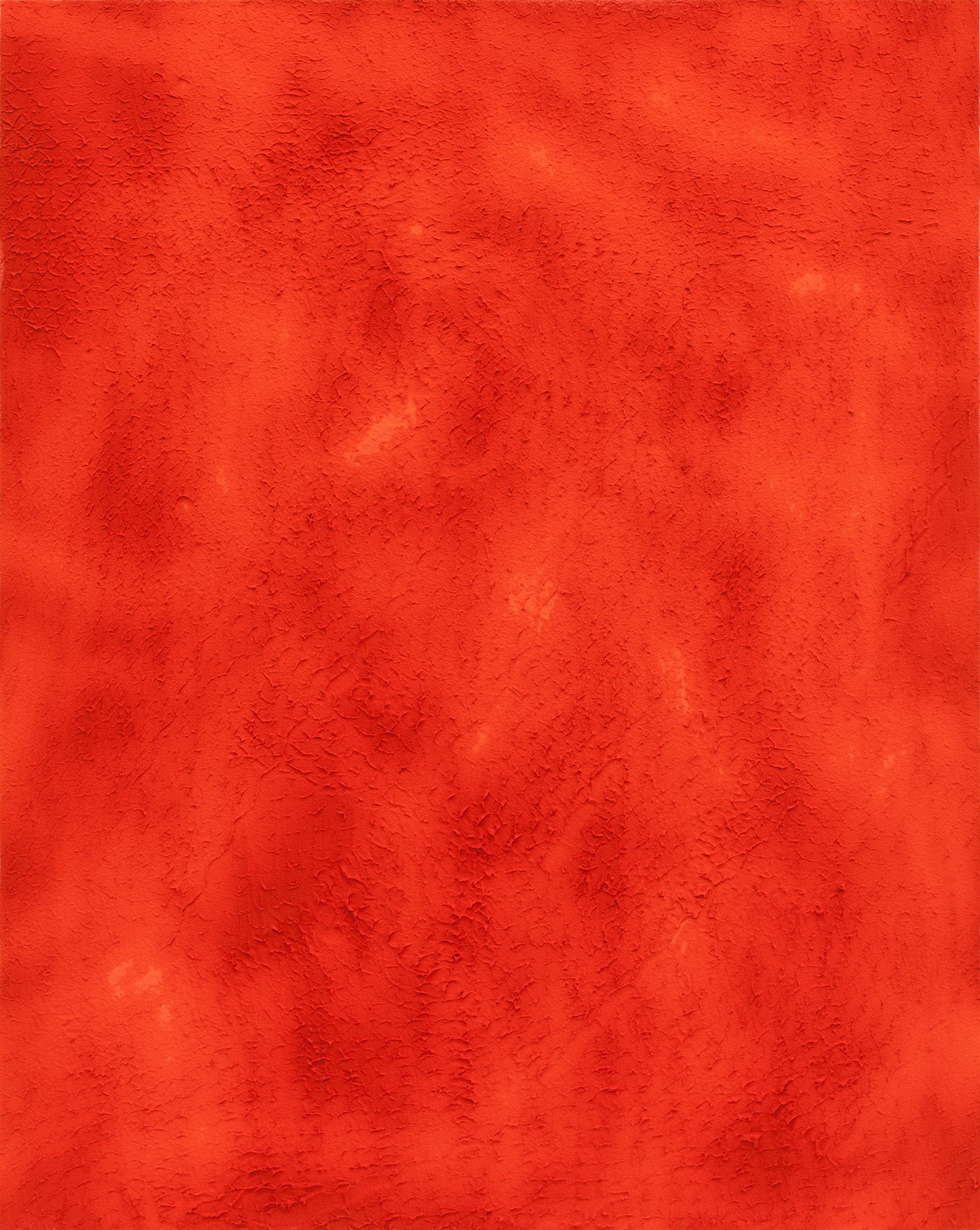 Clemens Wolf - Expanded Metal Pigment Painting Red, Abstract Painting ...