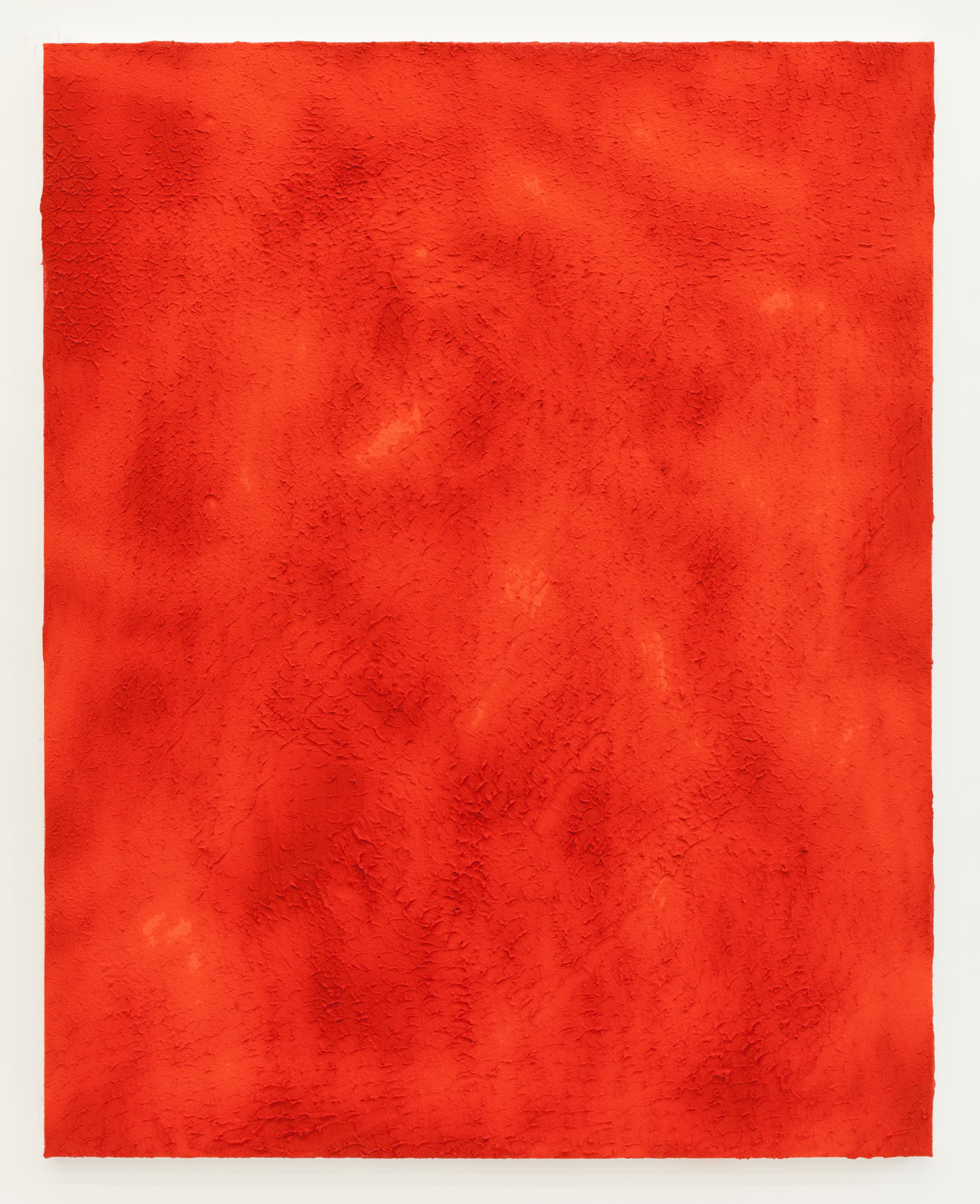 Clemens Wolf - Expanded Metal Pigment Painting Red, Abstract Painting ...