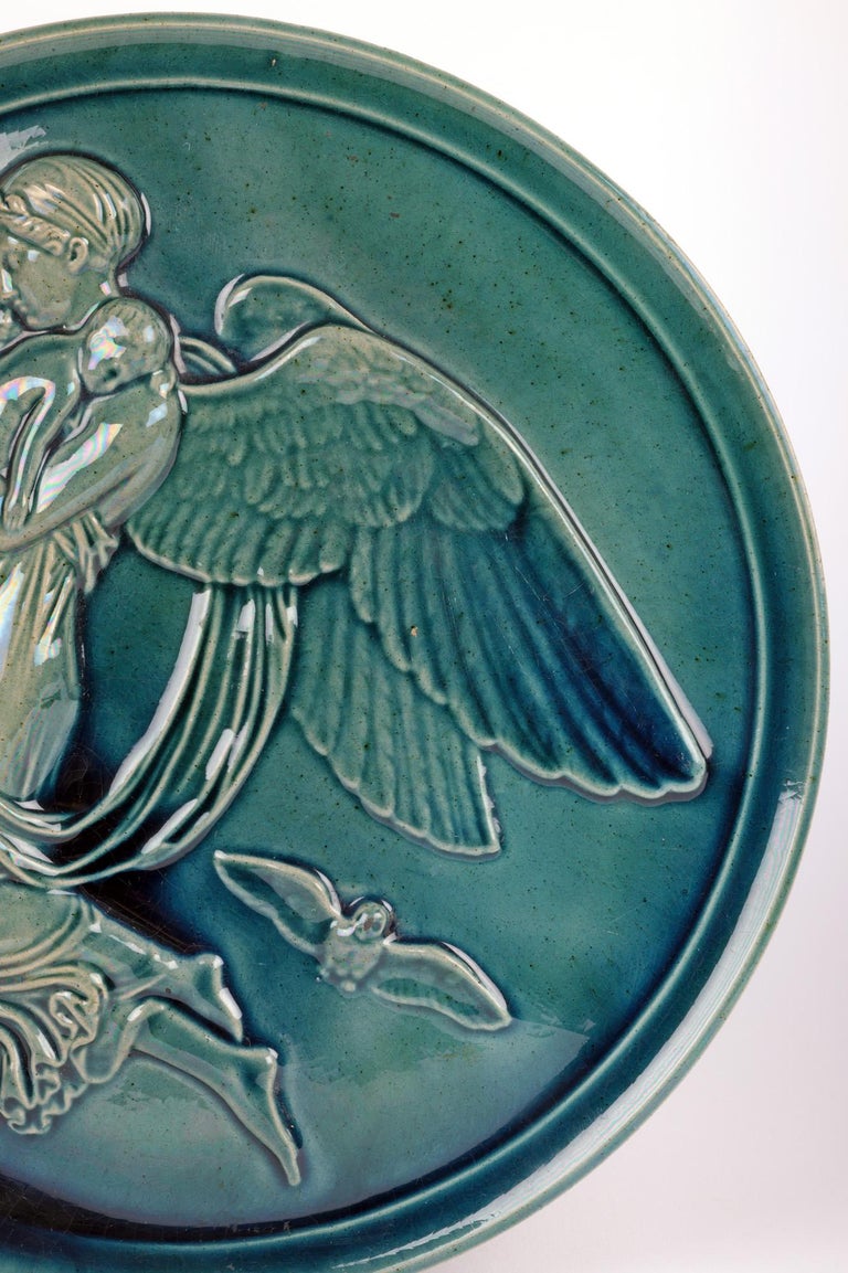 Clement Massier French Majolica Glazed Art Pottery Wall Plaque For Sale ...