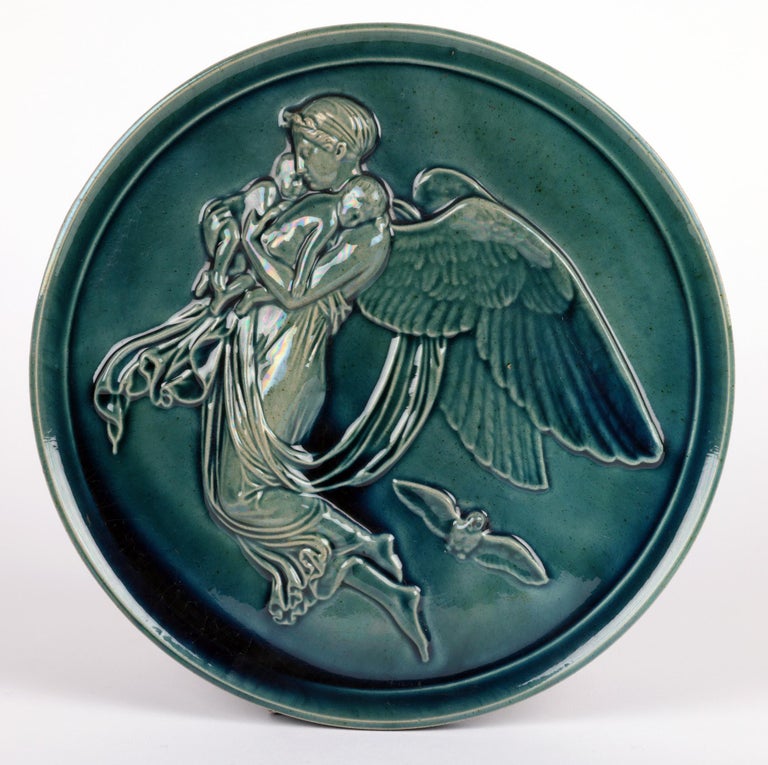 Clement Massier French Majolica Glazed Art Pottery Wall Plaque For Sale ...