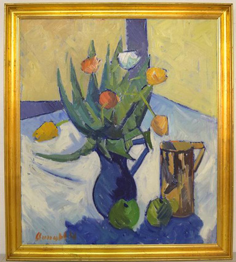 Clemmen Clemmensen, Danish Painter, Still Life with Flowers, 1961 at ...