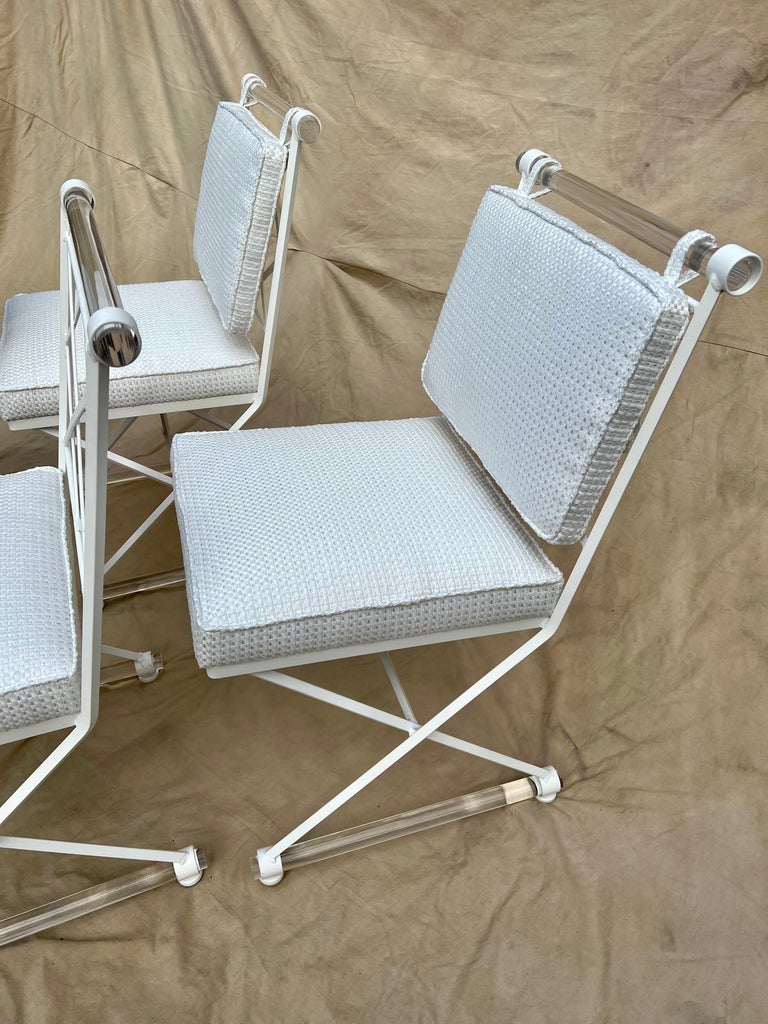 Cleo Baldon X-Form Chairs Restored with Acrylic Dowels and Sunbrella ...