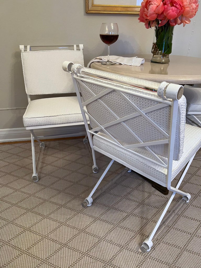 Cleo Baldon X-Form Chairs Restored with Acrylic Dowels and Sunbrella ...