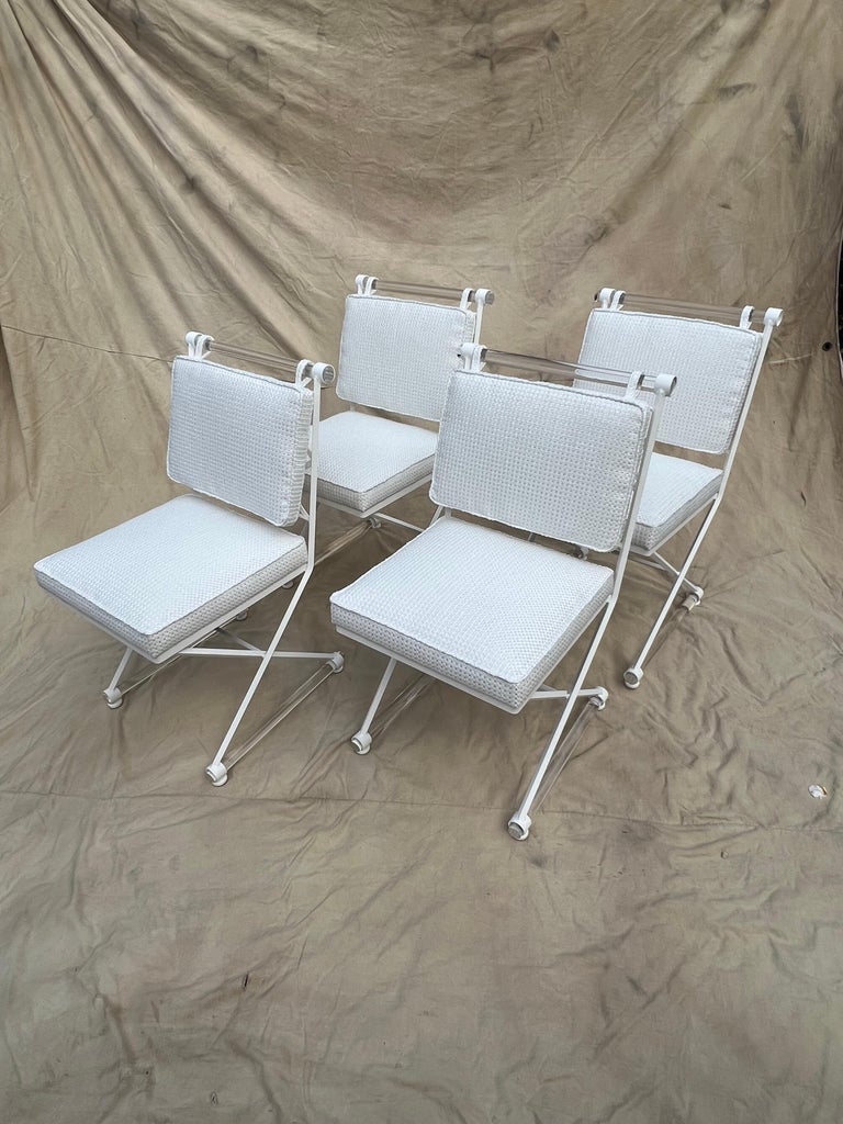 Cleo Baldon X-Form Chairs Restored with Acrylic Dowels and Sunbrella ...