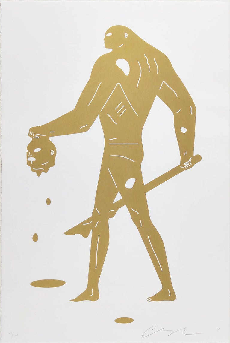 Cleon Peterson - Headless Man, Gold on White by Cleon Peterson ...