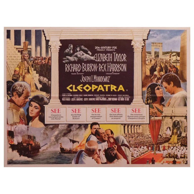 "Cleopatra" 1963 Poster For Sale at 1stDibs | cleopatra 1963 movie poster