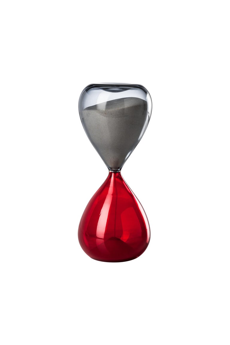 Clessidra Glass Hourglass in Grey and Red by Venini For Sale at 1stDibs ...