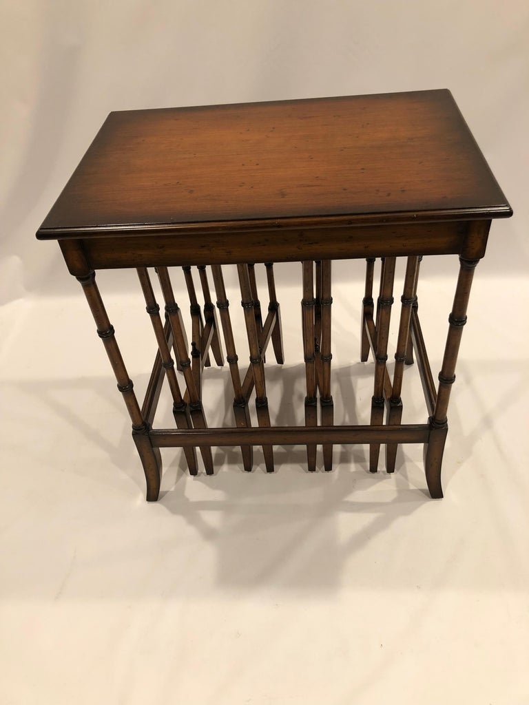 Cleverly Designed Theodore Alexander Nesting Tables with 4 Hidden Round ...